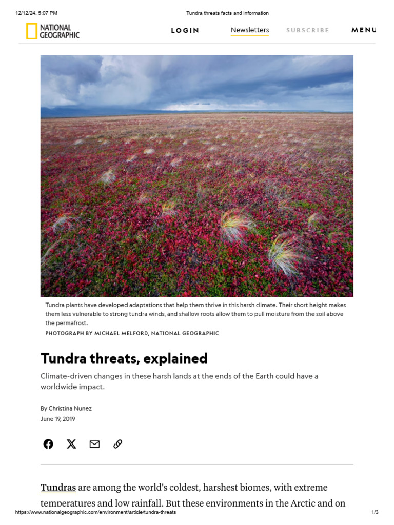 Tundra Threats Facts and Information | PDF | Nature | Climate