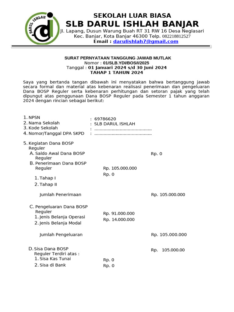 Format SPJM & K7A | PDF