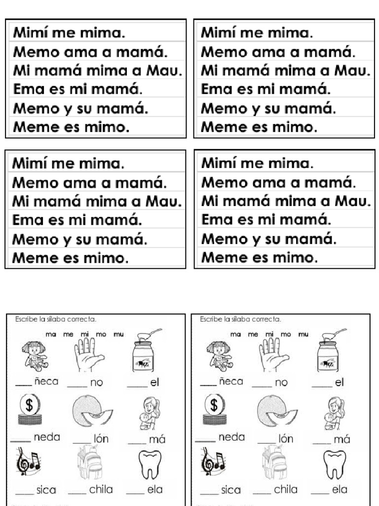 Silabas Con Pequeñas Lecturas | PDF