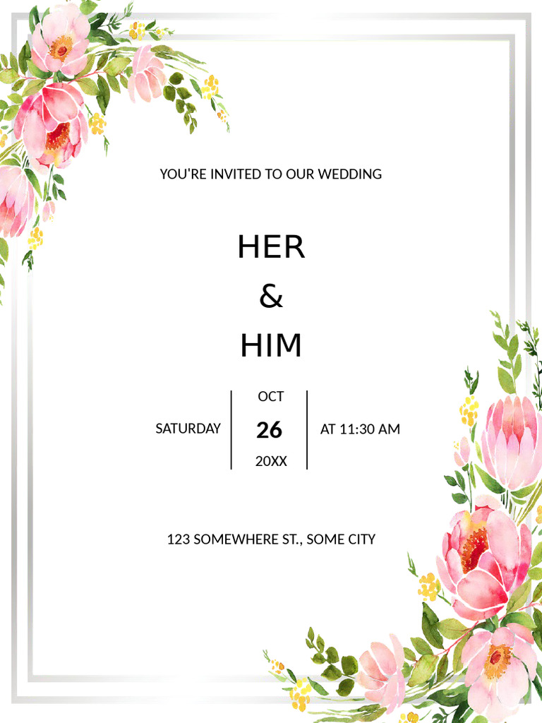01 Wedding Invitation Word Template | PDF