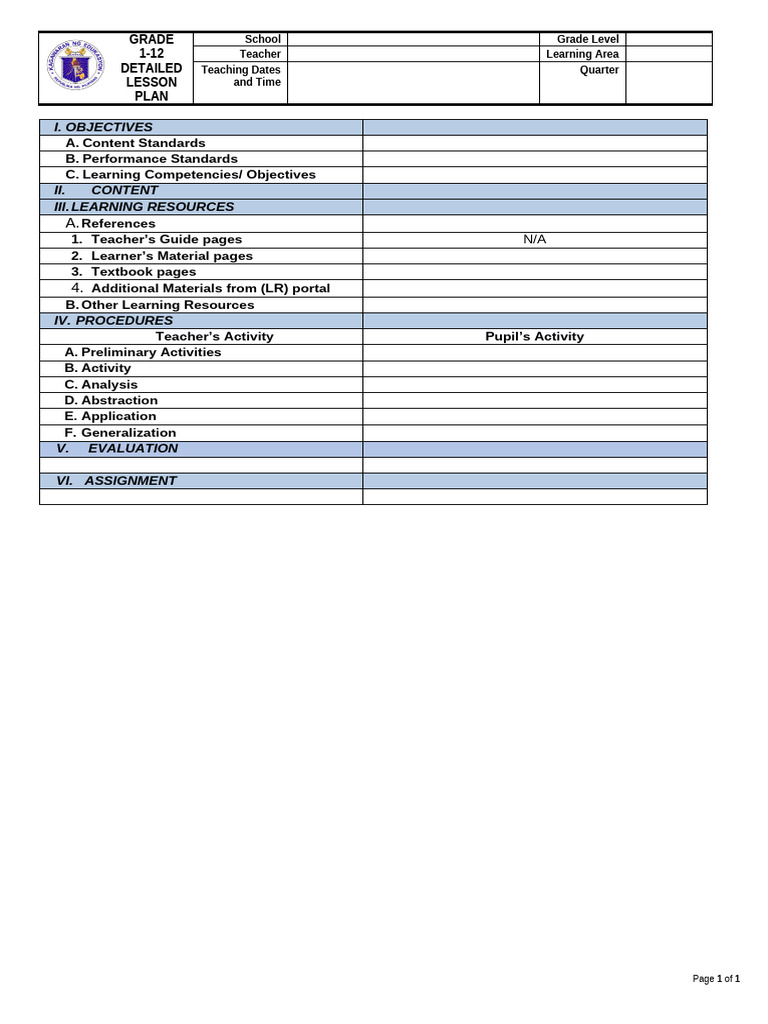Comprehensive Lesson Plan Template | PDF