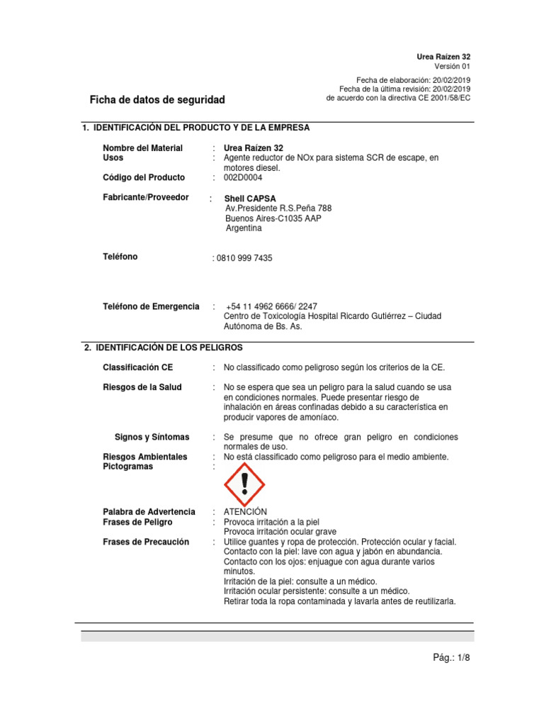 MSDS UREA Raízen - 32 | PDF | Guante | Amoníaco