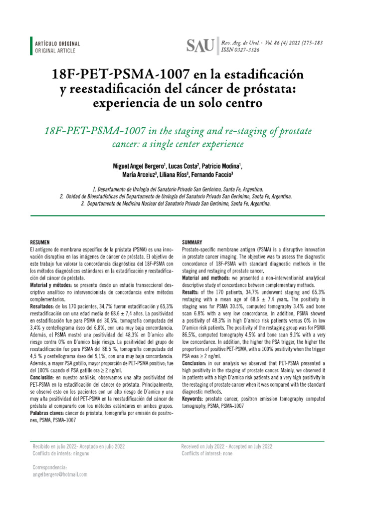 18F_PSMA_1007 en estadificacion y reestadificacion_CaP_2021 | PDF