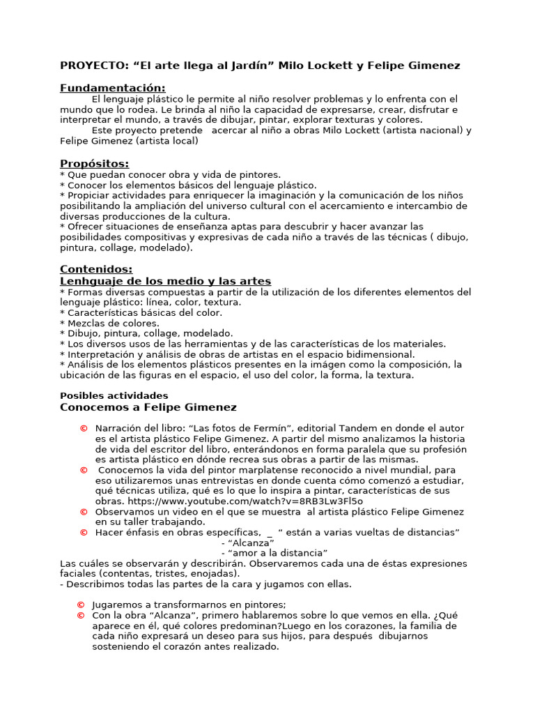 Proyecto Felipe Gimenez y Lockett | PDF | Pinturas | Dibujo