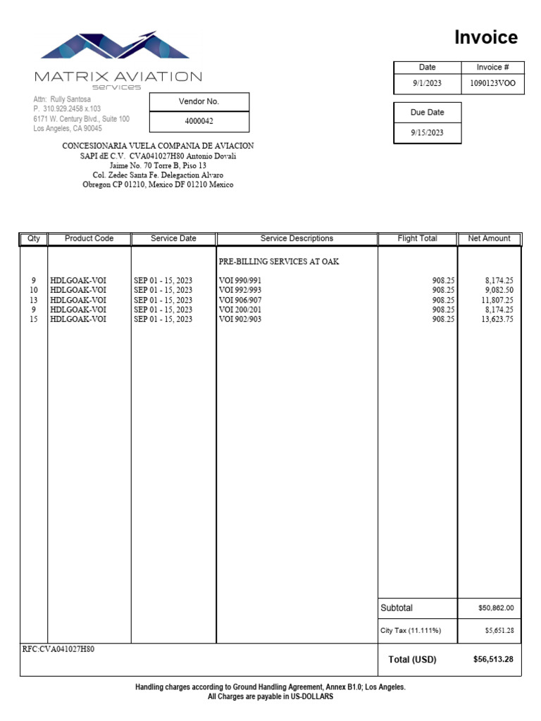 Inv - 1090123VOO - From - Matrix - Aviation - Services - 9144 (1) - 1-1 ...
