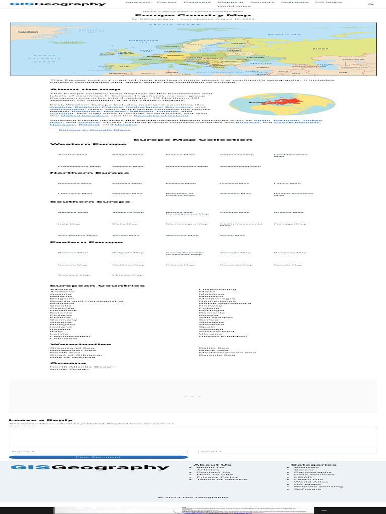 Europe Country Map - GIS Geography 2 | PDF | Europe | Southern Europe