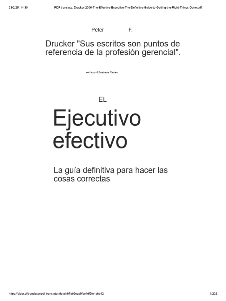PDF Translate - Drucker 2006 The Effective Executive The Definitive ...