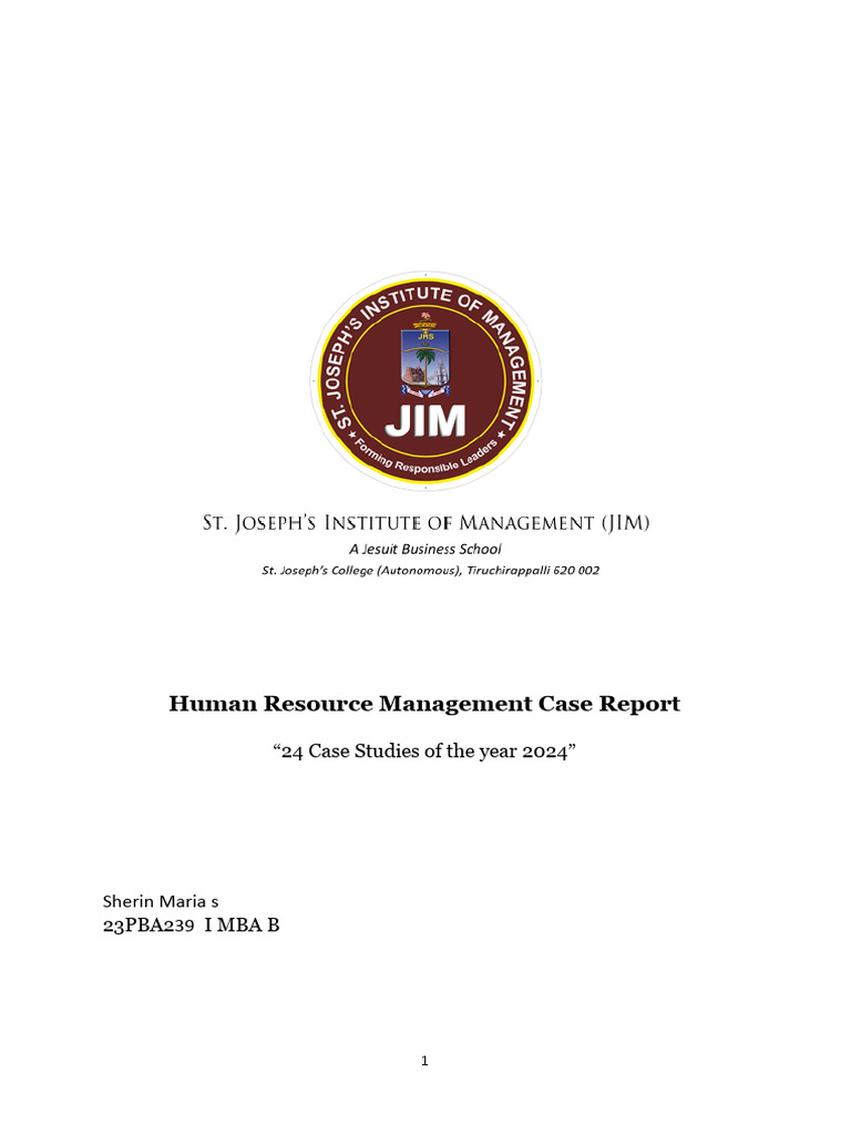 23PBA239- HRM Report Case | PDF | Employee Retention | Human Resource Management