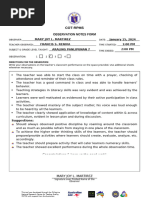 Star Observation Form 2023 2024 | PDF | Learning | Teachers