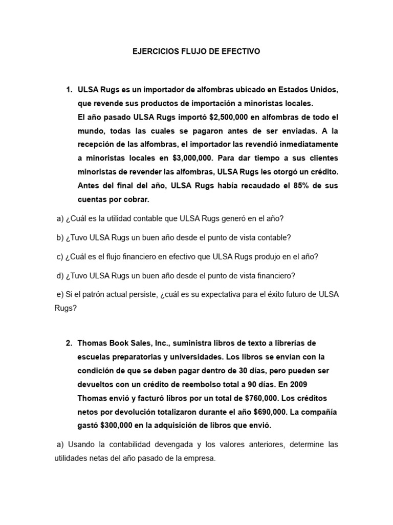 Ejercicio Flujo de Efectivo | PDF | Contabilidad | Economía Financiera