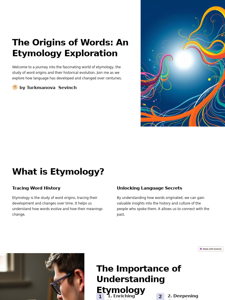 The Origins of Words An Etymology Exploration | PDF | English Language ...