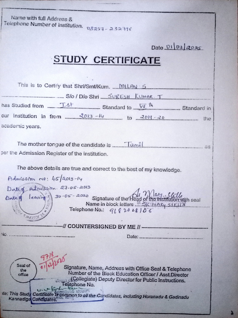 Study certificate | PDF