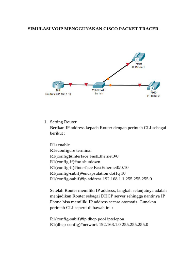 Simulasi VoIP dengan Cisco Packet Tracer | PDF