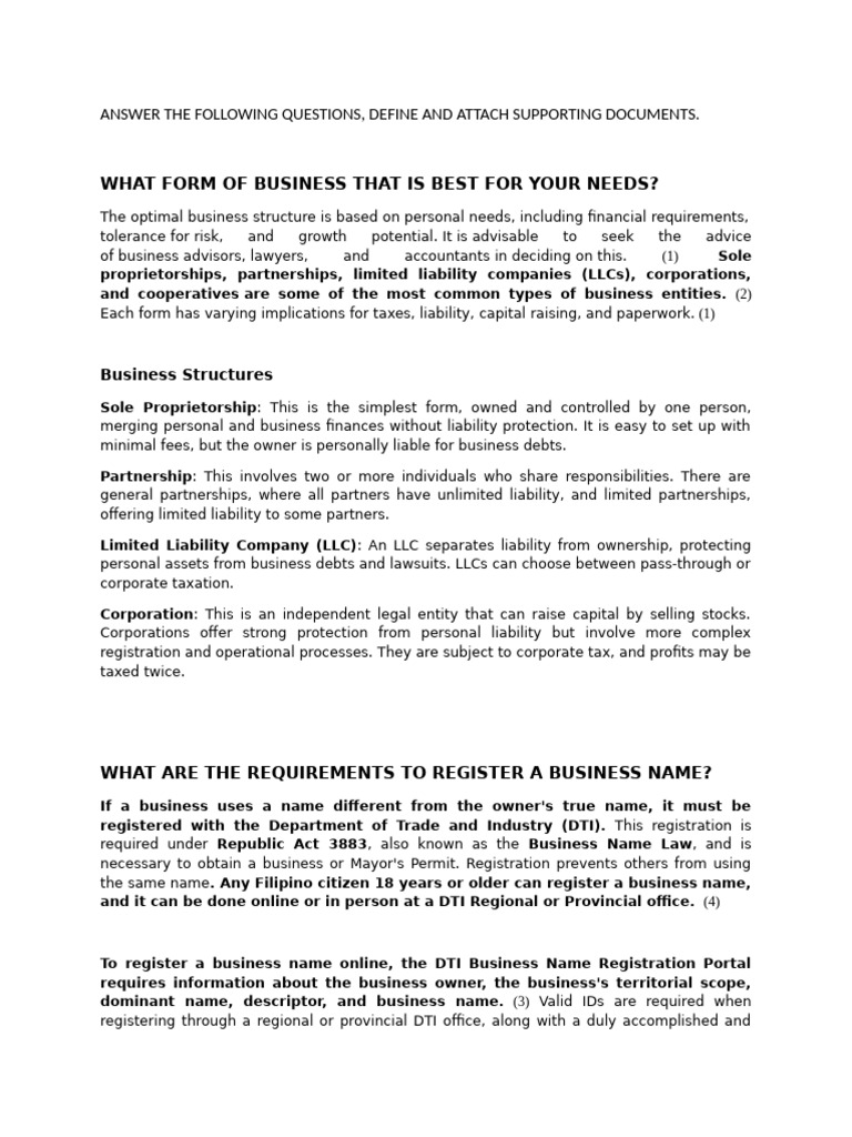 Choosing the Right Business Structure | PDF | Partnership | Limited ...