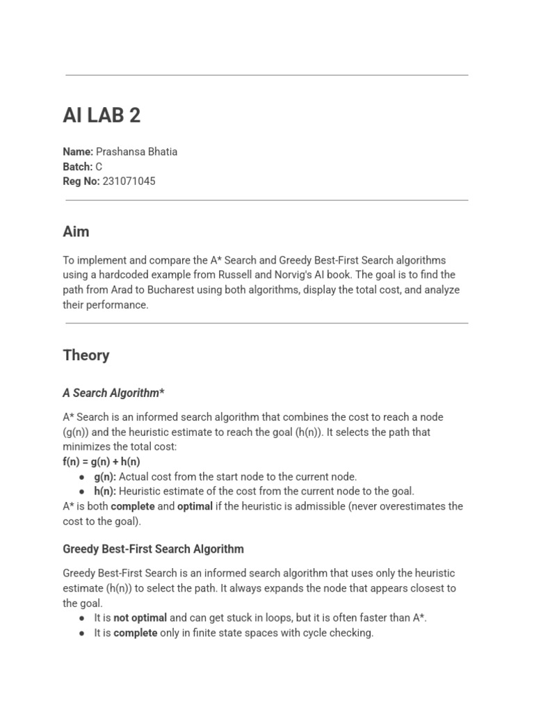 AI LAB 2 | PDF | Applied Mathematics | Computer Programming