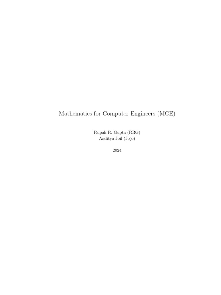 Mathematics for Computer Engineers Guide | PDF | Mathematical Physics ...