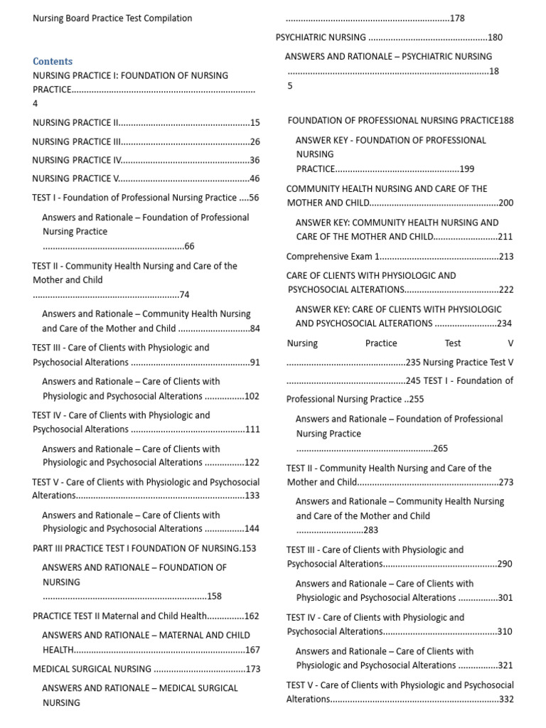Nle Board Exam Compilation | PDF | Medical Specialties | Clinical Medicine