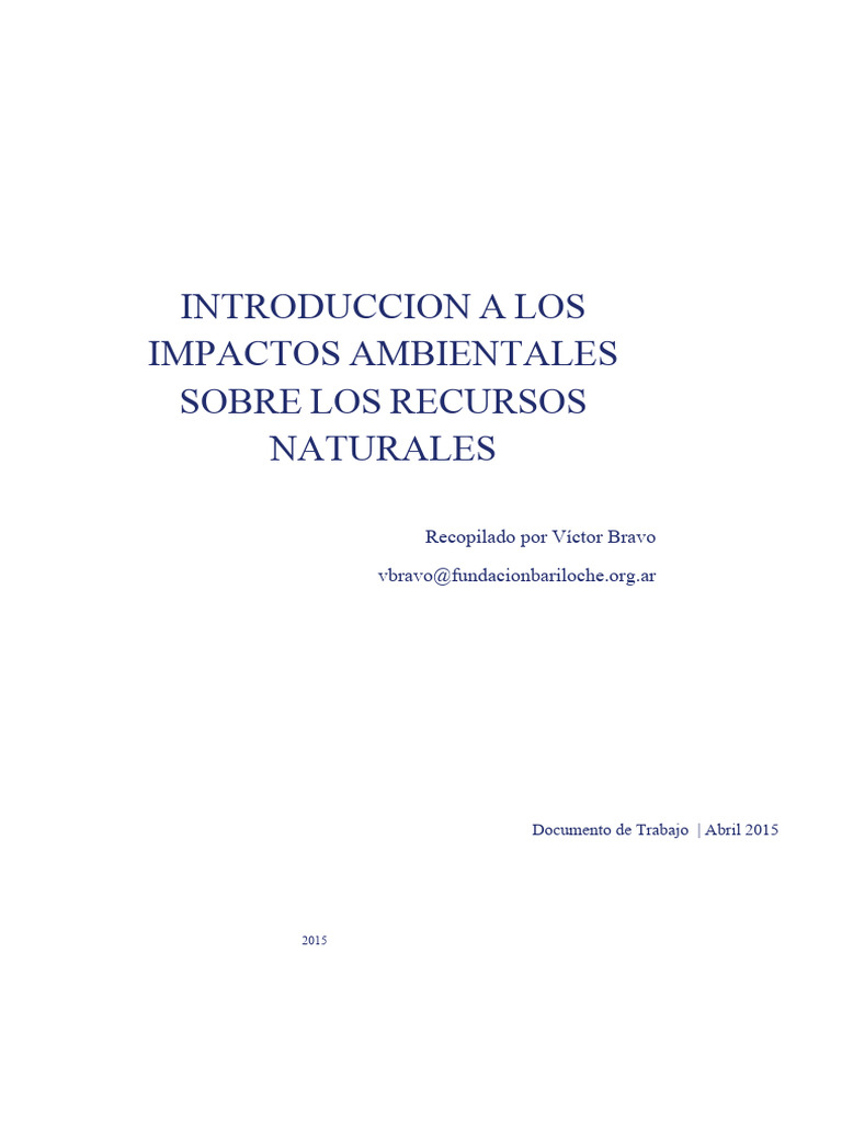 Introduccion a Los Impactos Ambientales Sobre Los Recursos Naturales | PDF | Los bosques | Gases ...