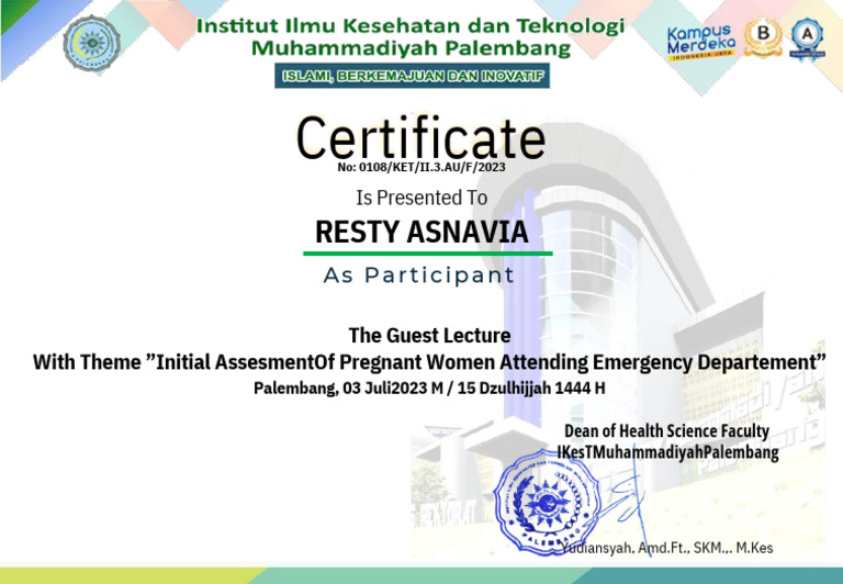 Sertifikat Resty Asnavia.. | PDF