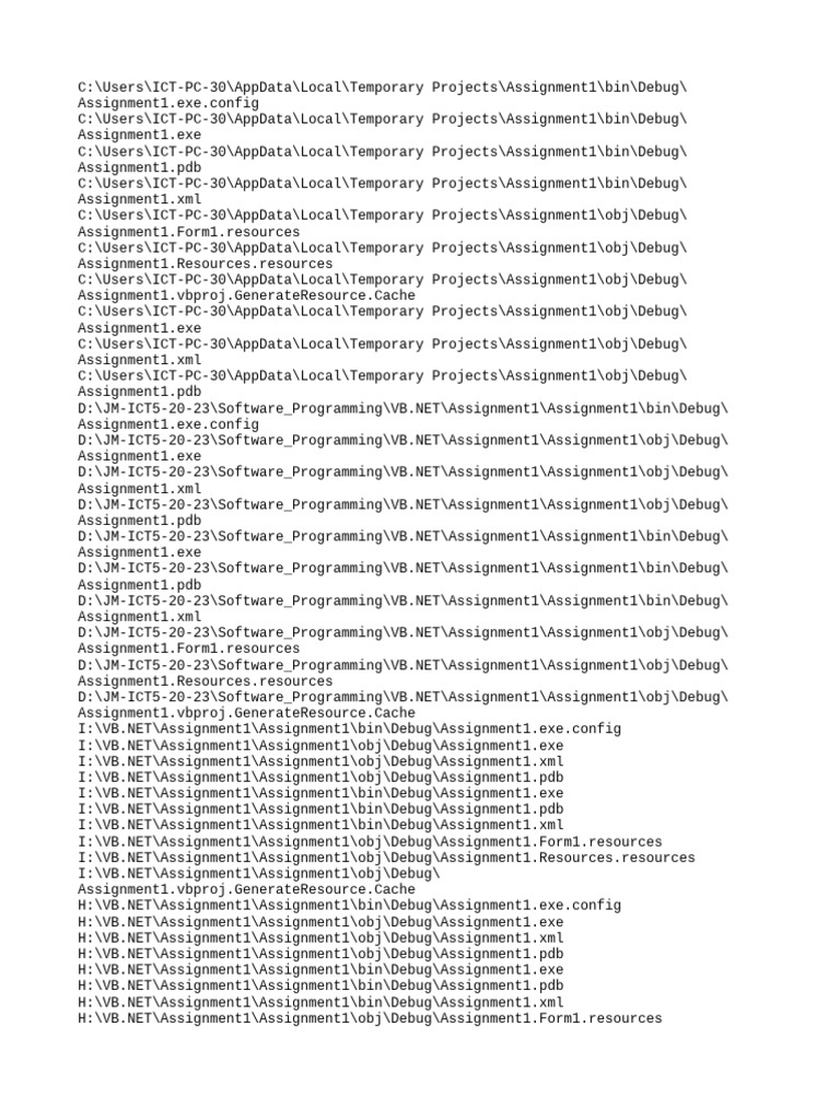 VB.NET Assignment1 File Structure | PDF | Software Engineering | Software Industry