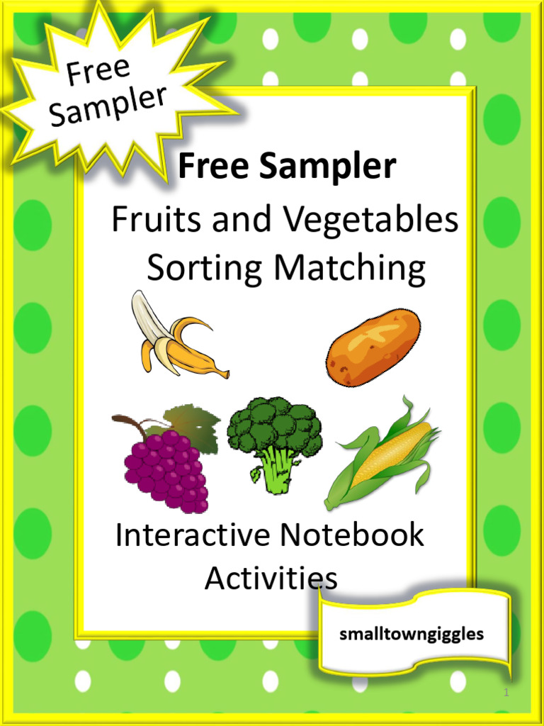 Fruits and Vegetables Sorting Matching: Free Sampler | PDF | Copyright ...