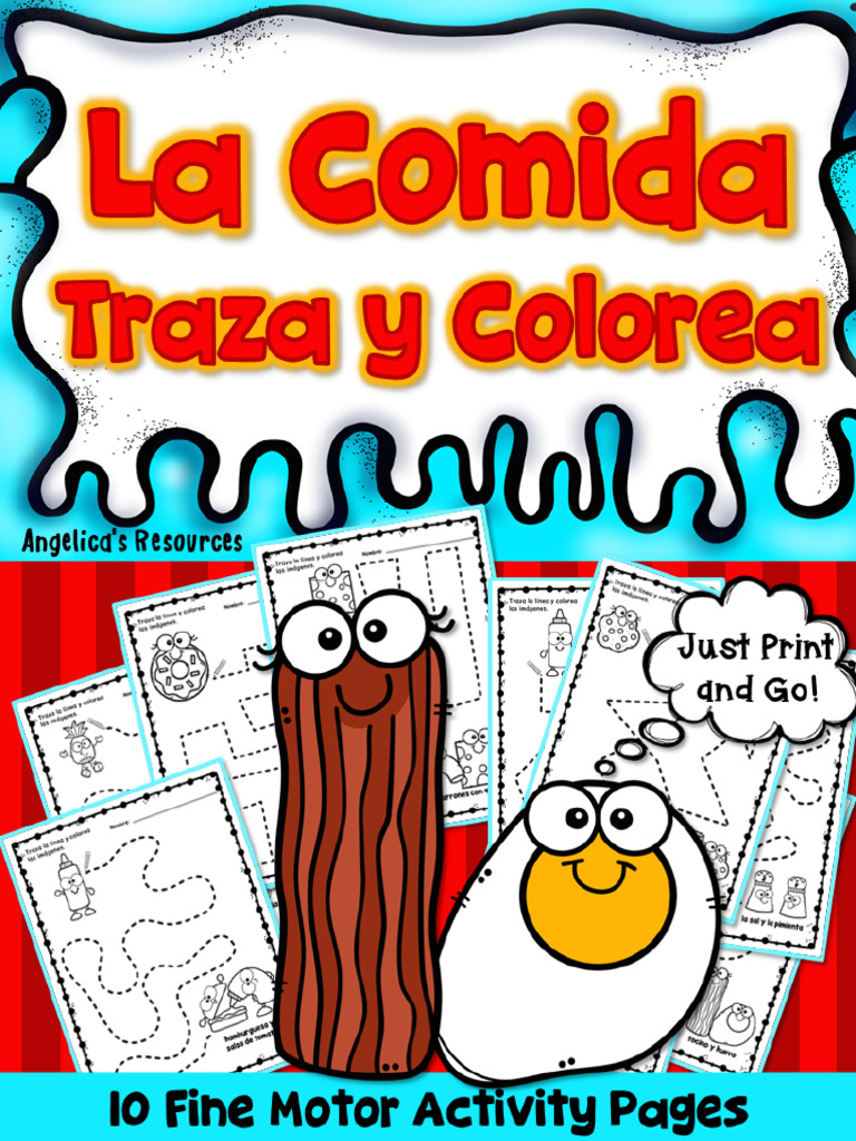 LaComidaSpanishTracingDistanceLearningSpanishWorksheetsFoodTheme 1 ...
