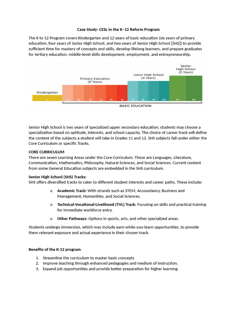 Case Study of CESL Program | PDF | Curriculum | Education Theory