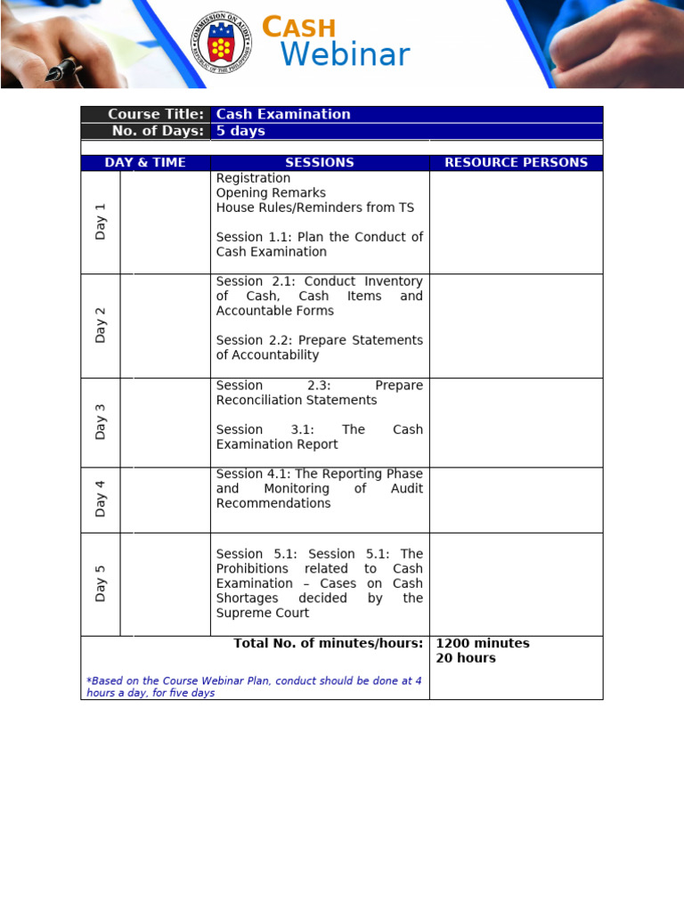 04 Webinar Agenda - Draft | PDF