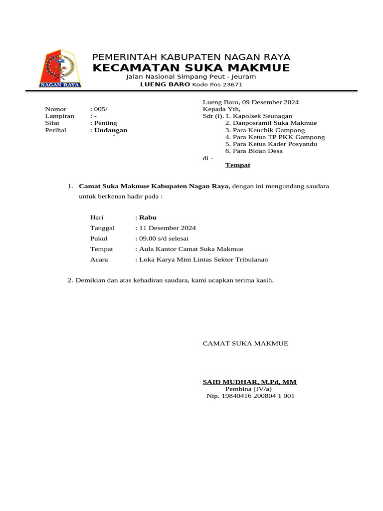 UNDANGAN LINTOR | PDF