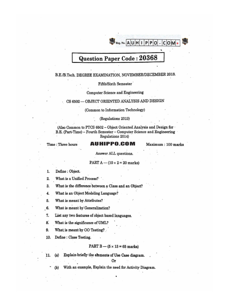 CS6502 NOV DEC 2018-1 (QP) | PDF