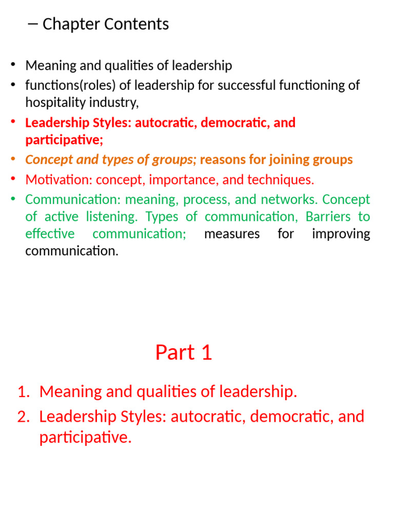 Unit 6 Leadership, Motivation and Communication | PDF | Leadership ...