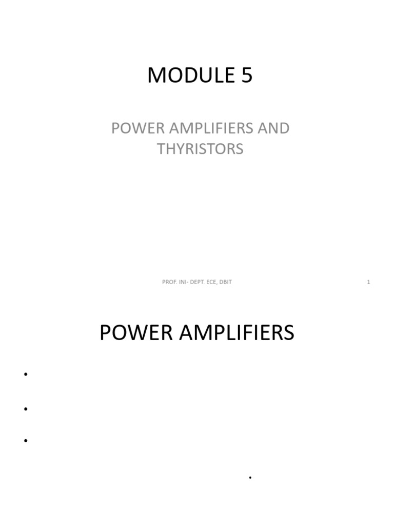 MODULE 5 Epc Upto Power Amplifiers | PDF | Amplifier | Electronic ...