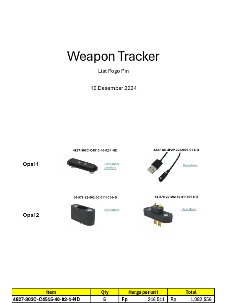 Pogo Pin Weapon Tracker Datasheet | PDF