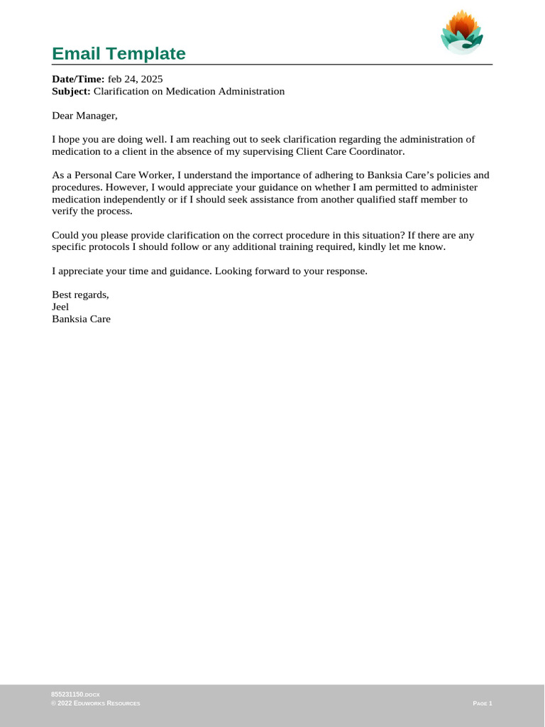 Clarification Request on Medication Admin | PDF