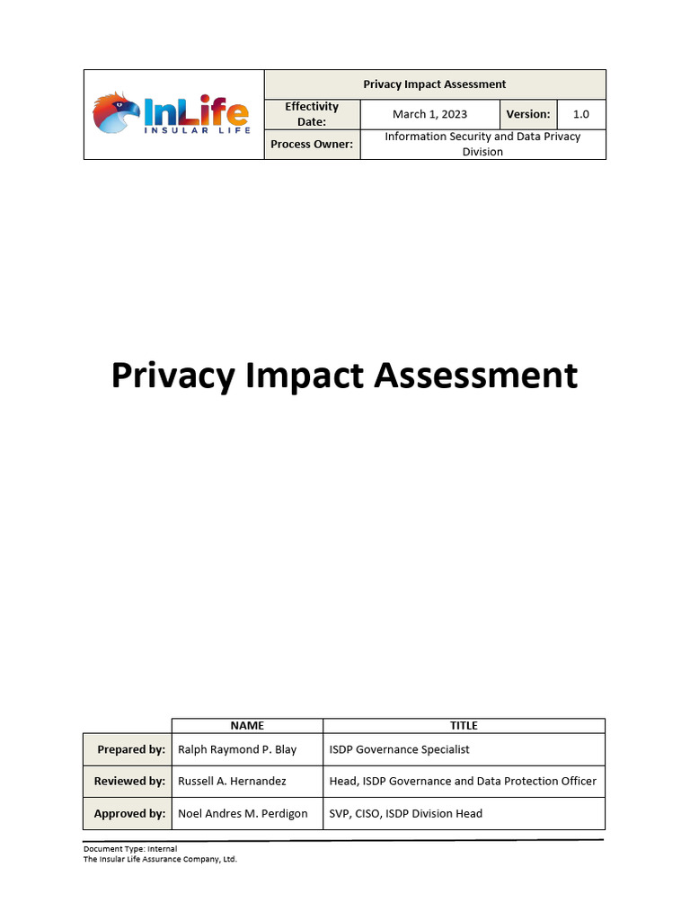 Privacy Impact Assessment Guide | PDF | Information Security | Risk