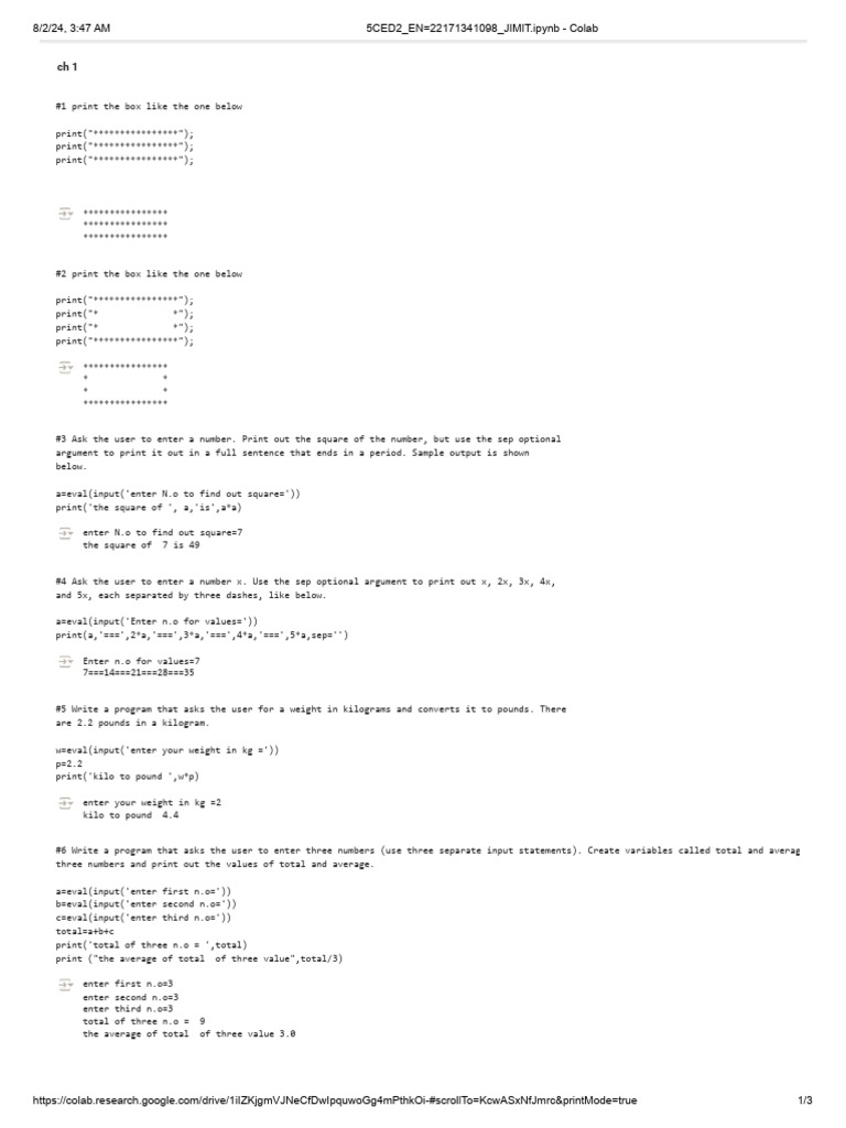 5CED2 - EN 22171341098 - JIMIT - Ipynb - Colab | PDF | Kilogram ...