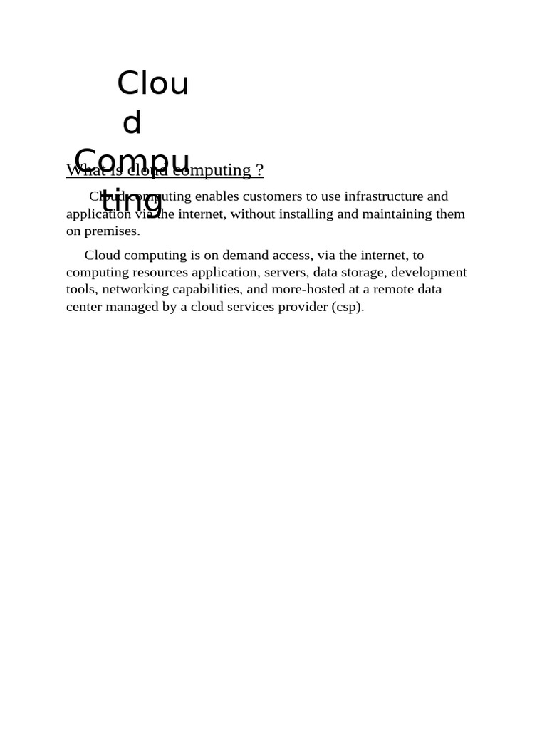 Understanding Cloud Computing Basics | PDF