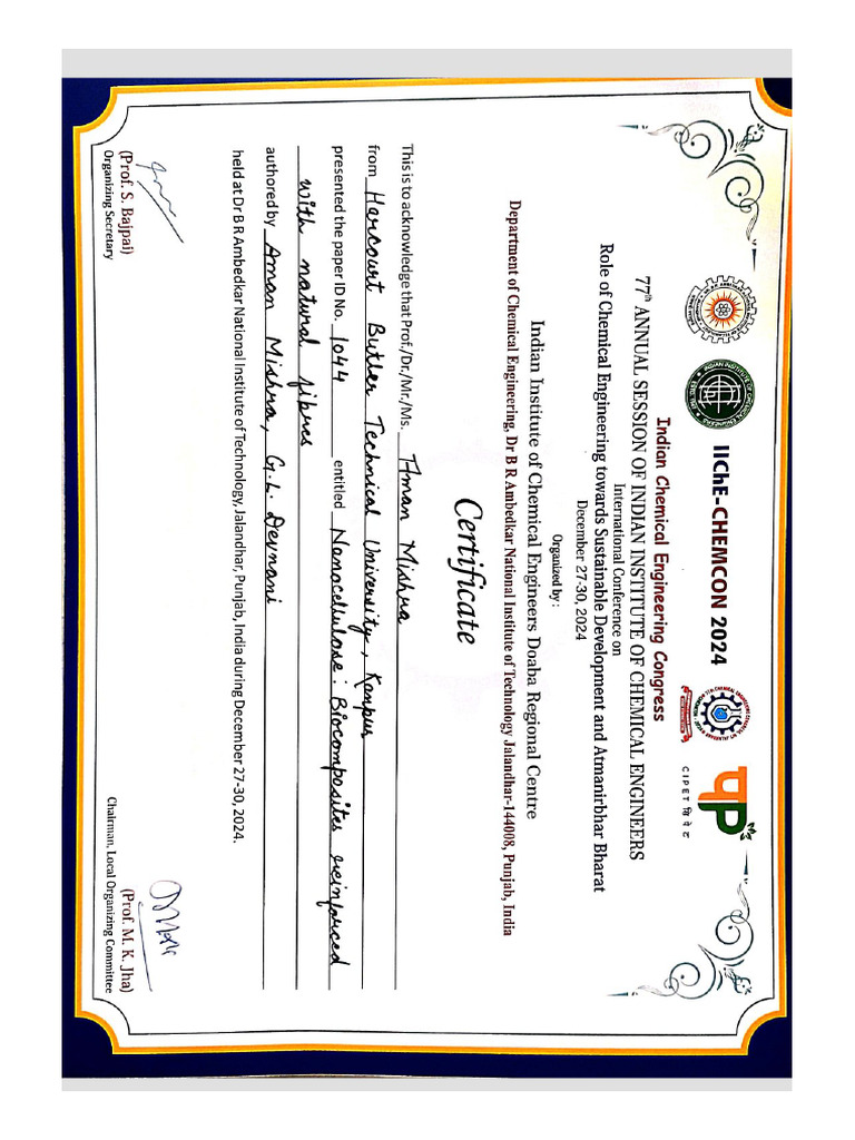 Chemcon Certificate | PDF