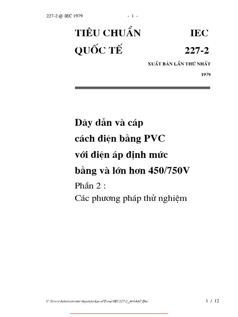 10 IEC227-2 Cac pp thu nghiem_Day dan va cap cach dien PVC | PDF