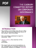 Cadbury Committee Report on Governance | PDF | Board Of Directors ...