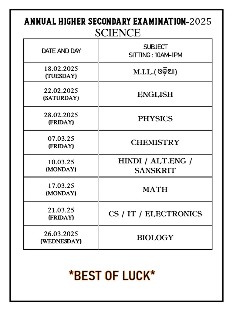 Ahse Schedule | PDF