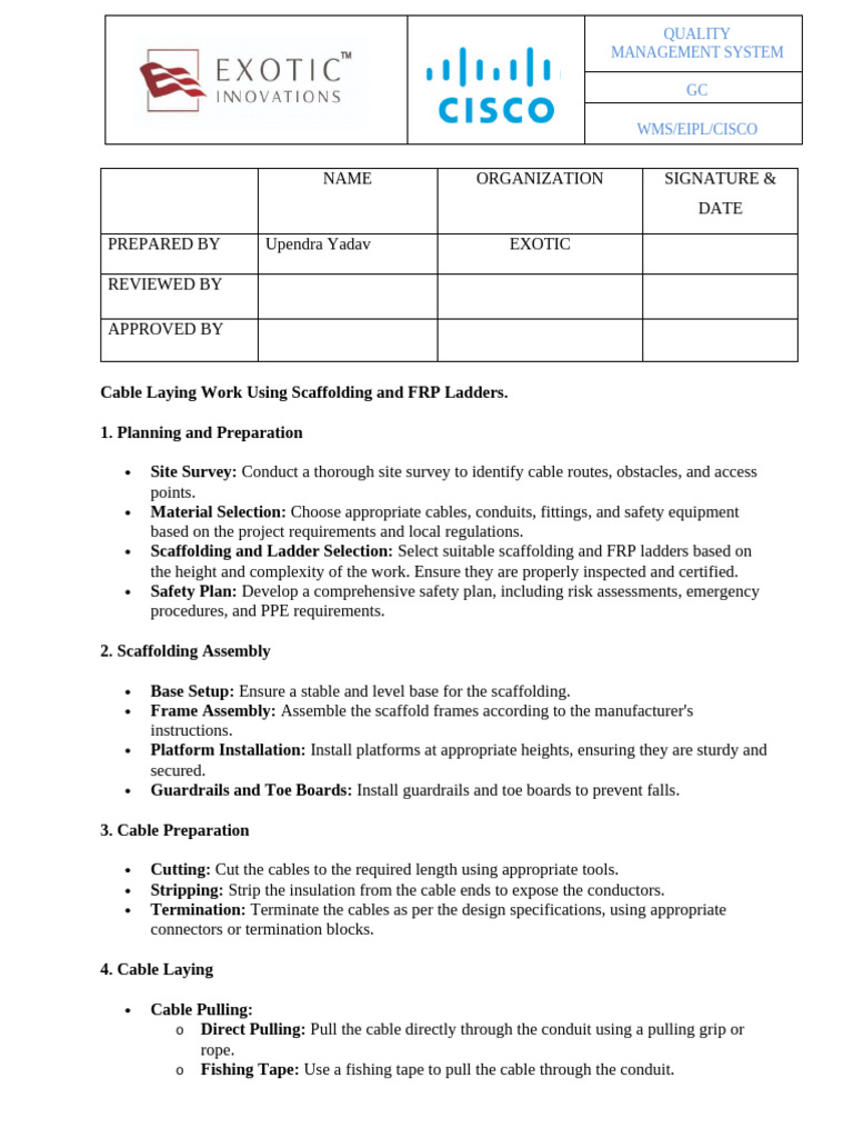 Cable Laying with Scaffolding Safety | PDF | Scaffolding | Personal ...