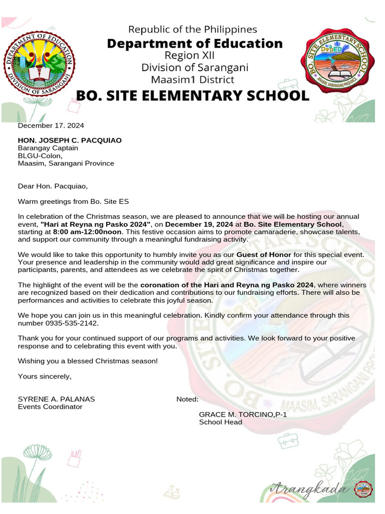 Invitation Brgy Captain | PDF