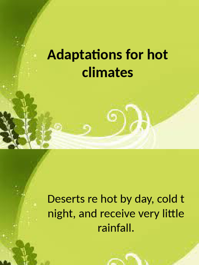 Adaptations For Hot Climates | PDF