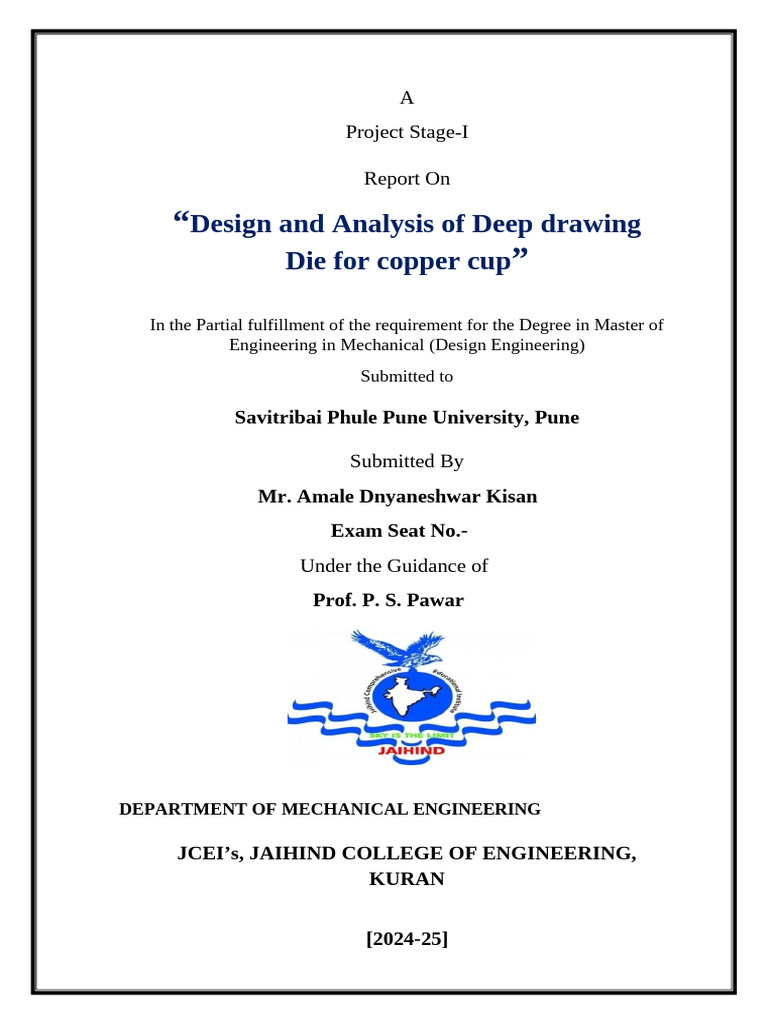 Final Project stage- 1 Report | PDF | Signal To Noise Ratio | Sheet Metal