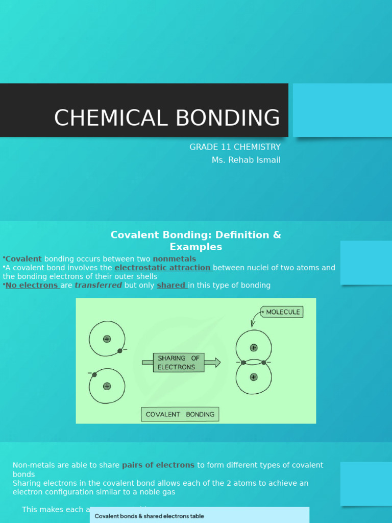 Chemical Bonding Grade 11 | PDF | Molecular Orbital | Chemical Bond
