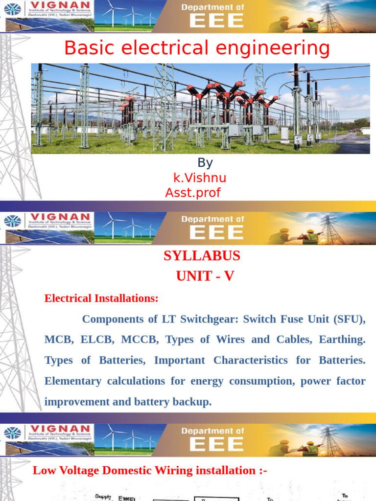 BEE UNIT - 5 PPT | PDF | Fuse (Electrical) | Transformer
