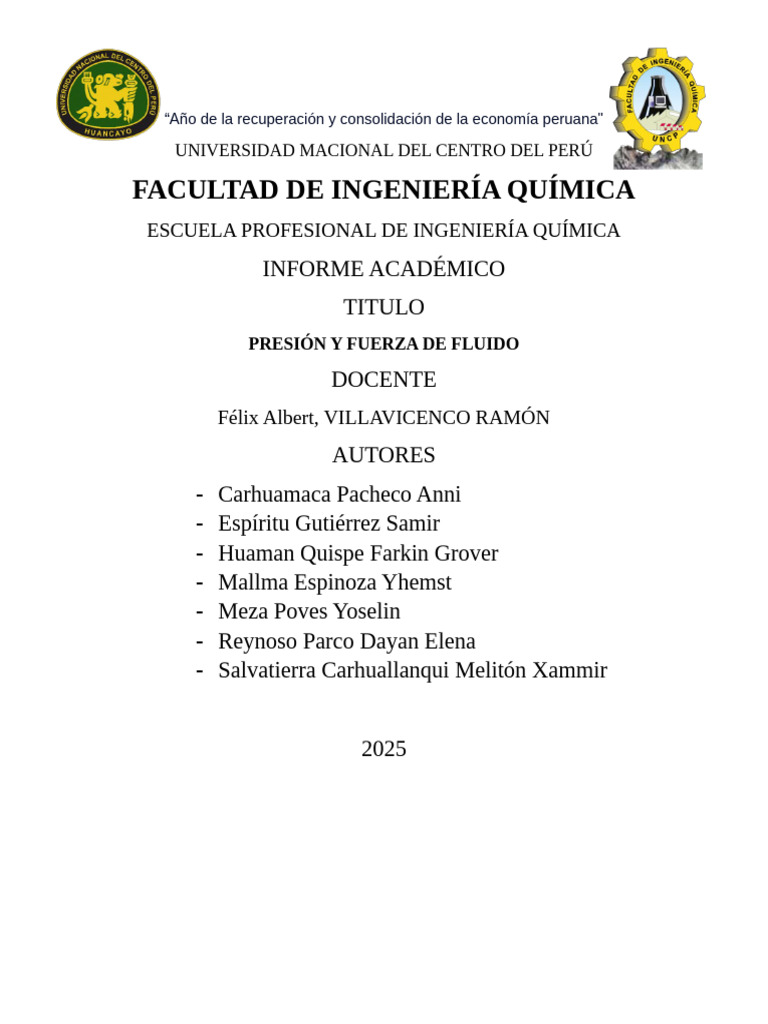 Caculo Integral 2024-3 | PDF | Presión | Fuerza