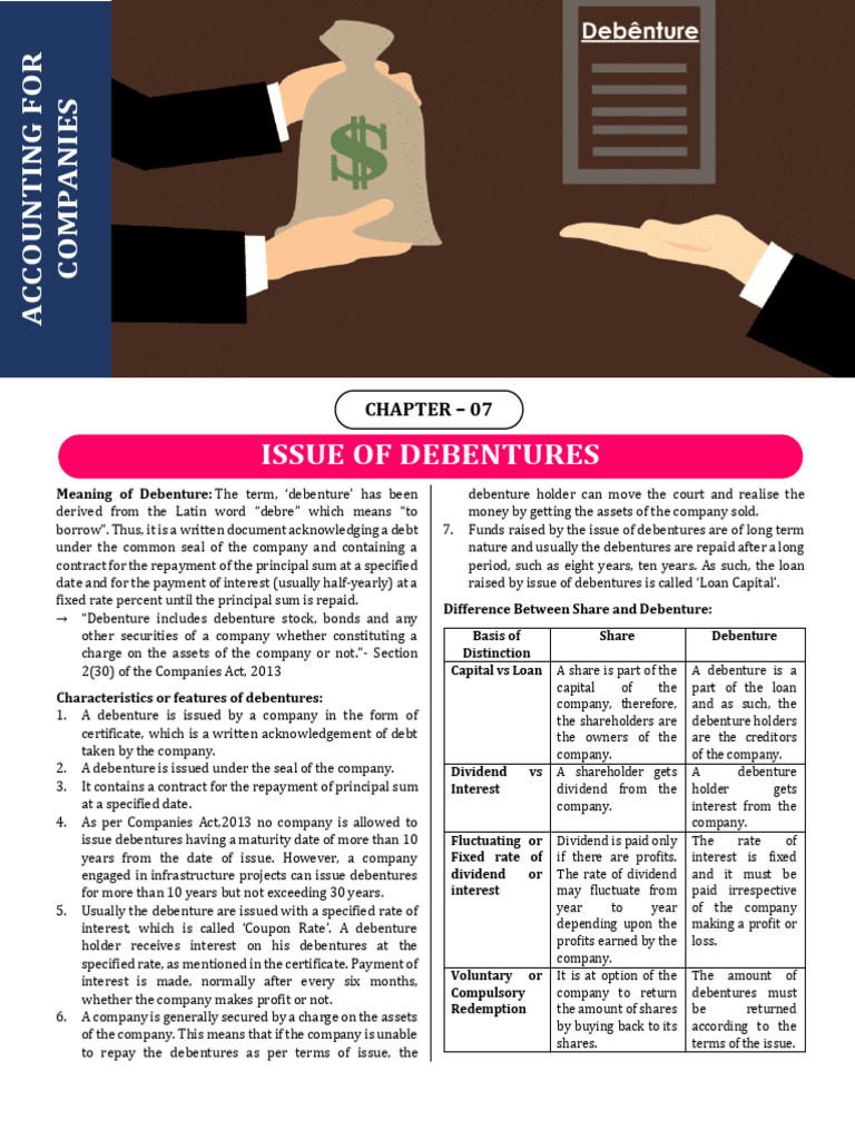 Understanding Debentures: Types & Features | PDF | Bonds (Finance ...