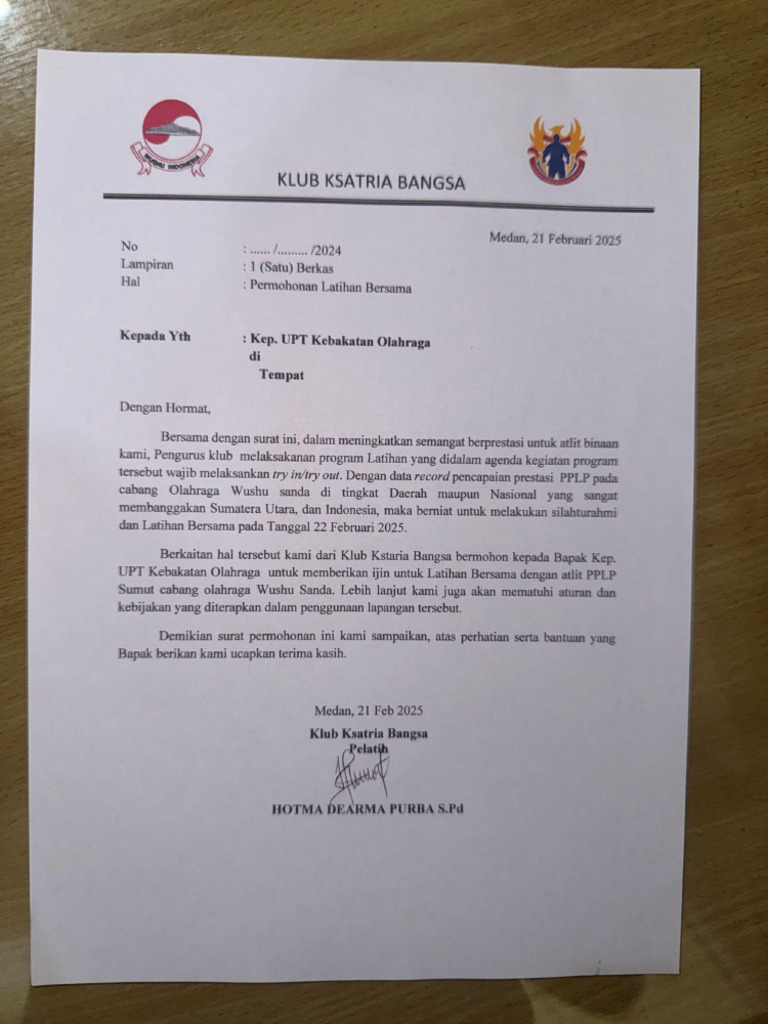 Surat Latihan Bersama | PDF